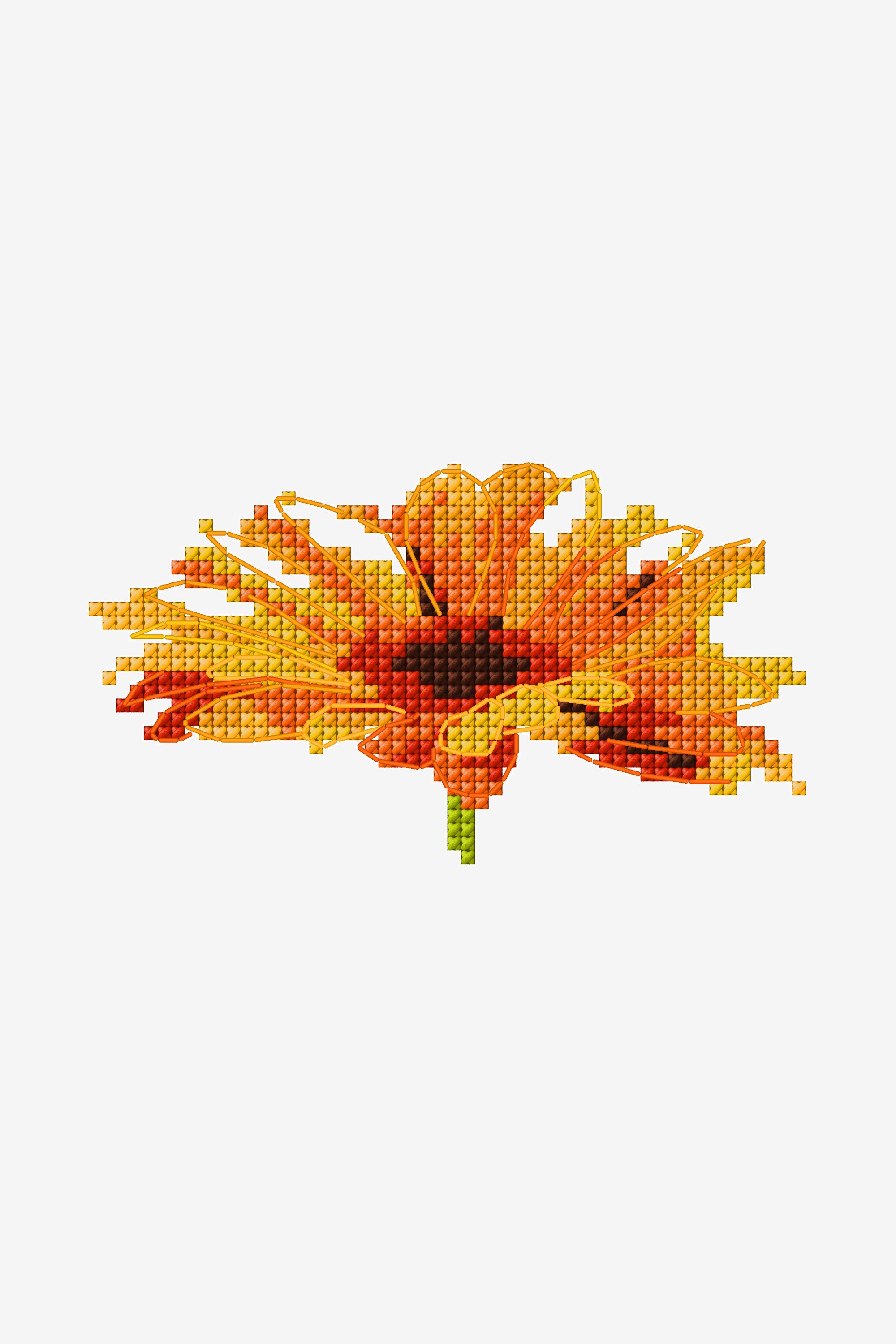 Craft Supplies & Tools Sewing & Fiber Cross Stitch Red Gerber Daisy ...